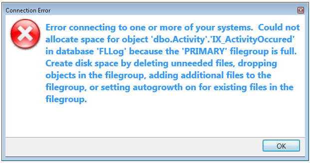 DS ControlPoint error "Error connecting to one or more of your systems."