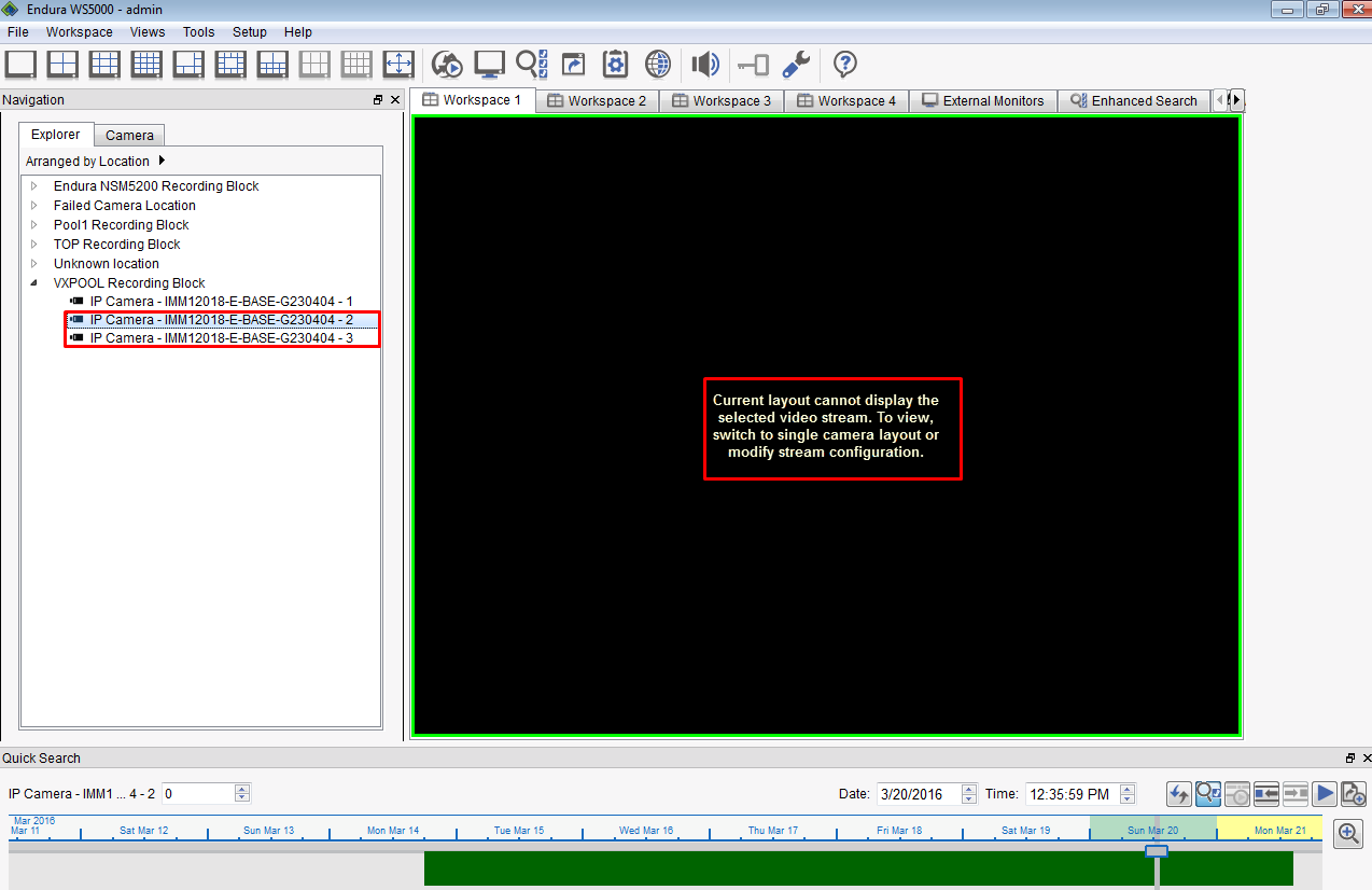 Pelco Optera (IMM Series) cameras are not correctly displaying live ...