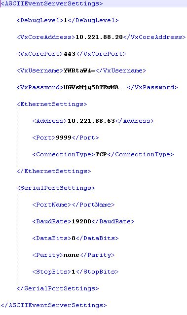 VideoXpert: ASCII / PLC Setup