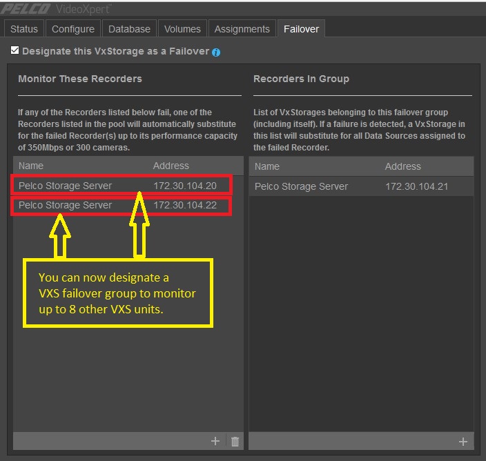 How many VxS units can be monitored by a VXS failover group and how many VxS failover units can ...