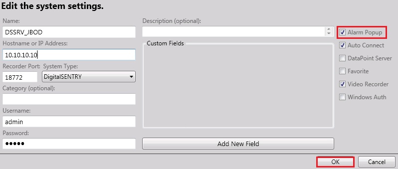 DS ControlPoint Alarm Popup feature "Allow each system to be ...
