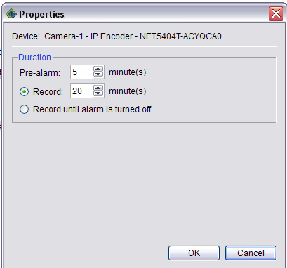 How to configure Pre and Post alarm recording in the WS5000 software.