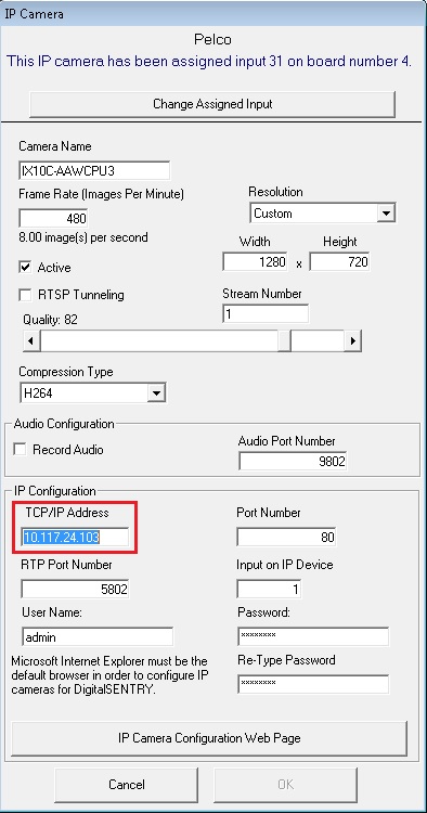 How to edit the IP address/camera settings of a configured IP camera on ...