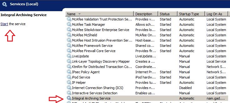 Connection error when logging in to the Archive Server with the Archive ...