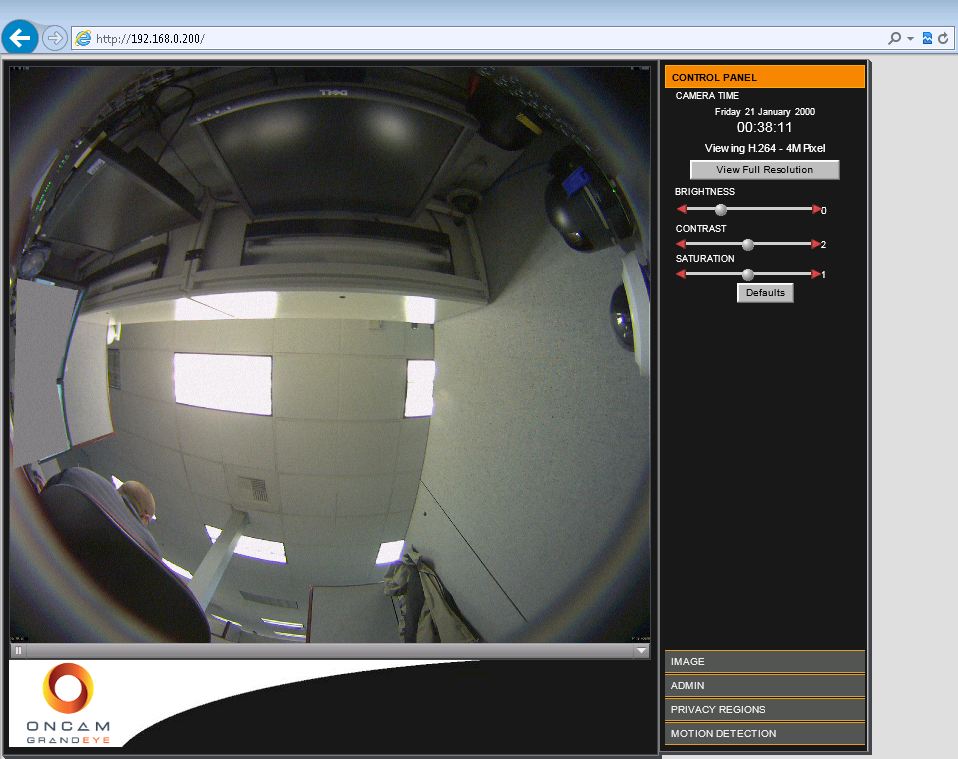 Oncam Grandeye 360° displays no video and has format problems with Internet Explorer 10 (IE10)
