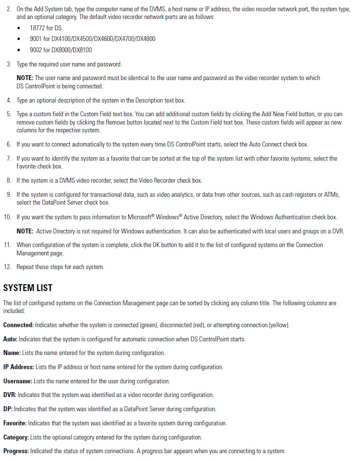 Add and Edit Server Connections in DS ControlPoint