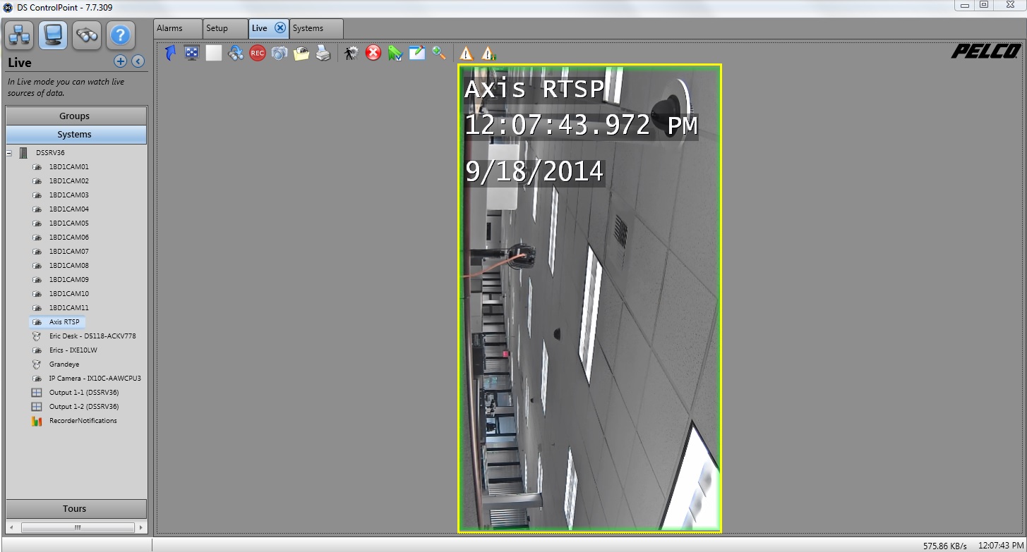 Can Digital Sentry record a rotated image from Axis IP cameras?