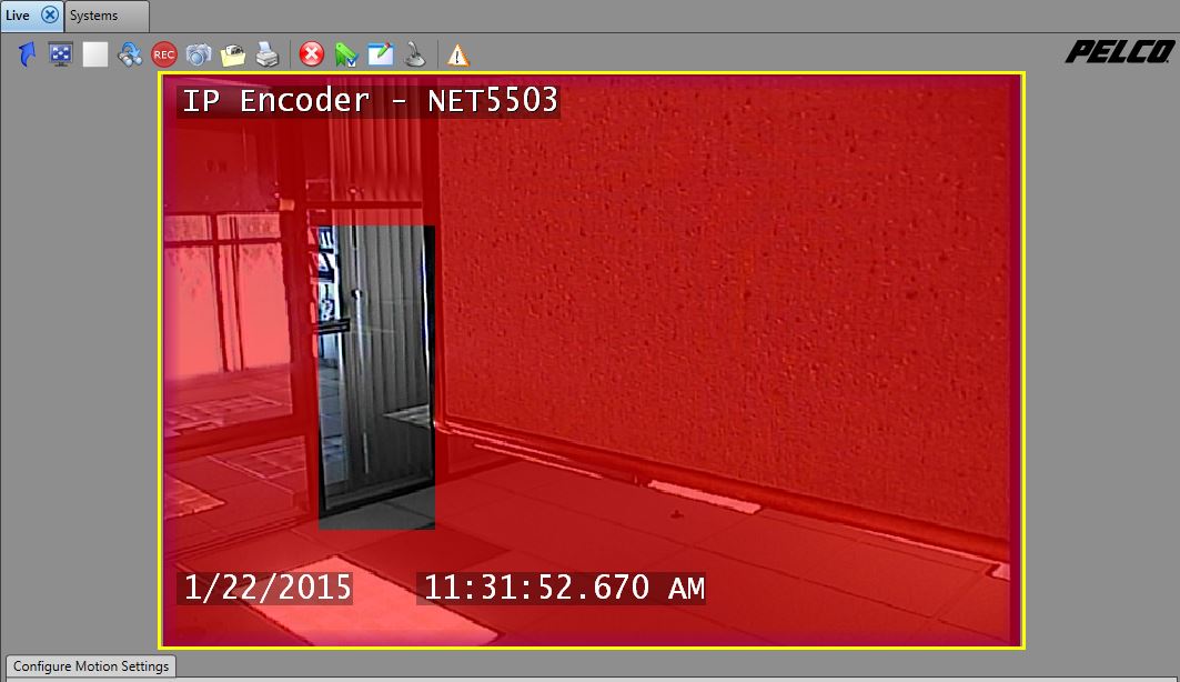 Motion area shown in NET5500 series encoder doesn't match the motion ...