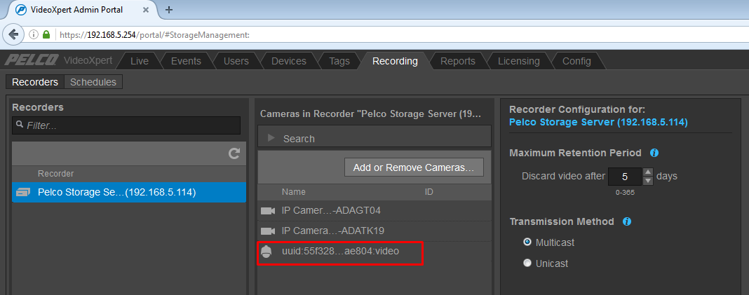 VideoXpert: How to add third party cameras to a VideoXpert Storage (VXS ...