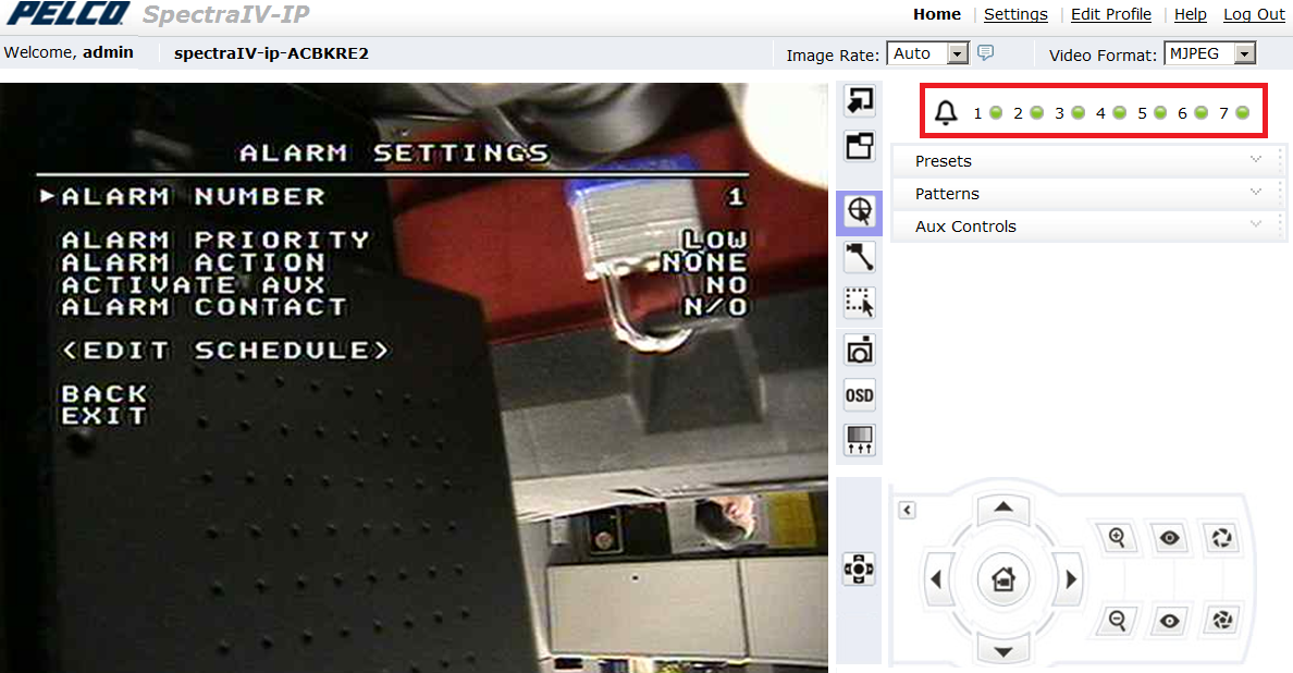 Spectra IV IP Alarms