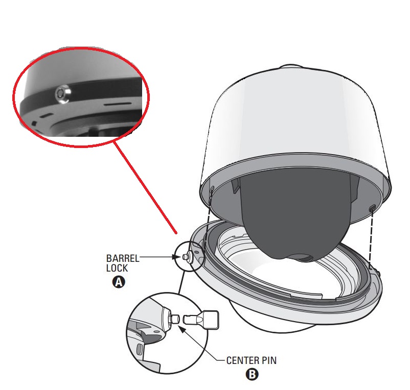 How do you remove the lower dome on a Spectra IV SE Heavy Duty