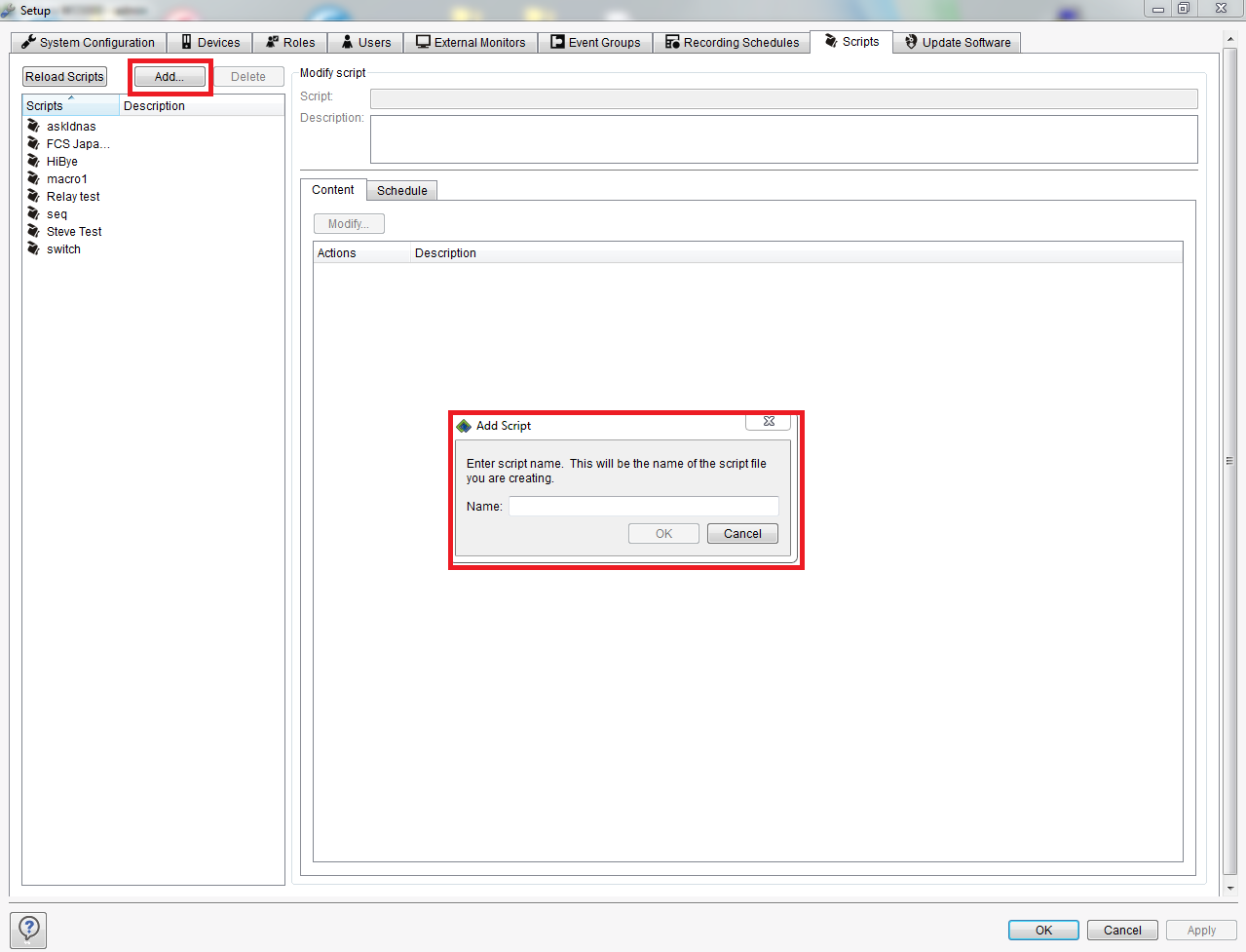 How to make a script to call camera to remote monitors on Endura.