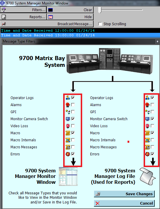How to use Pelco System Manager Version 9 Monitor Message Window.