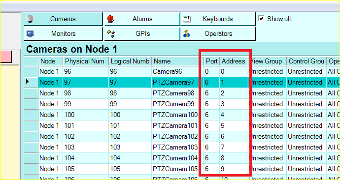 Where is the PTZ camera information located within the CM9700 Series ...