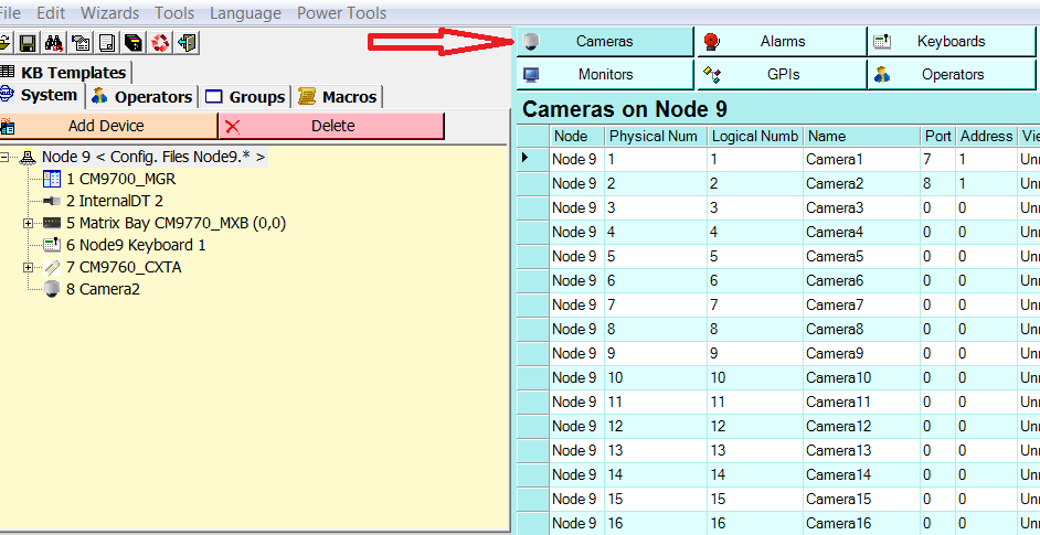 How to remove an unused block of CM9700 Matrix cameras using Pelco ...