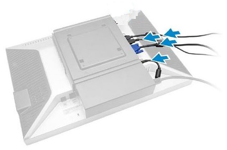 VideoXpert: Mounting Enhanced Decoder with power cord onto a monitor