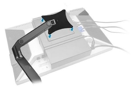VideoXpert: Mounting Enhanced Decoder with power cord onto a monitor