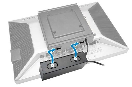 VideoXpert: Mounting Enhanced Decoder with power cord onto a monitor