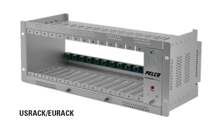How many fiber converter module can install in the USRACK chassis?