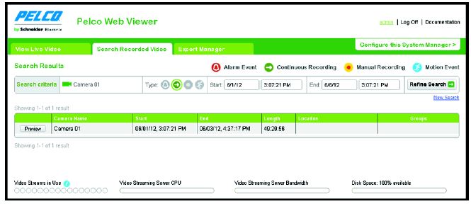 Searching for Recorded Video and Exporting Video Clips to the SM5200