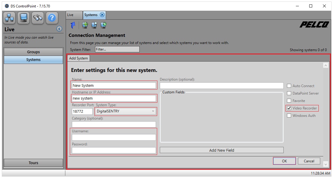 How to add a system to DS ControlPoint for client connection?