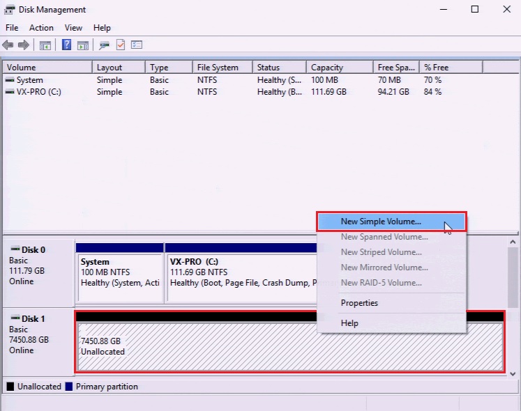 VxPro: Power and Flex Server RAID Configuration.