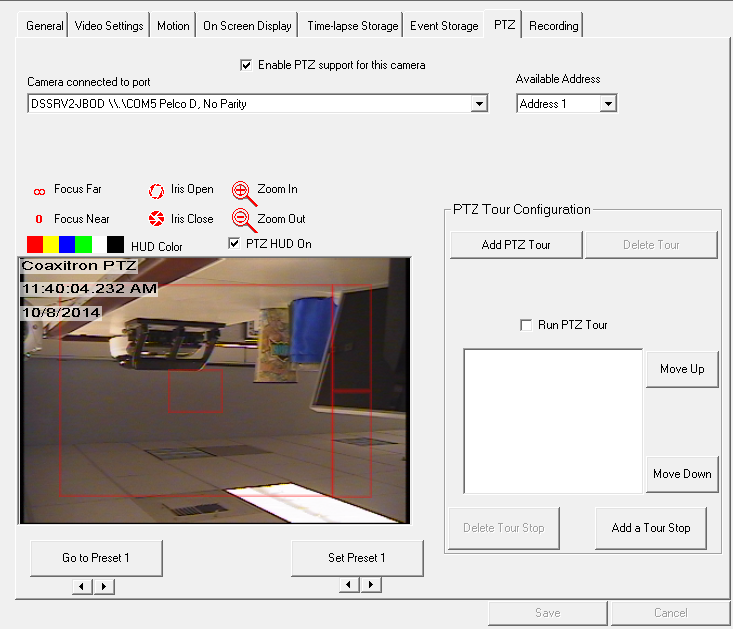 How to setup the DSSRV to support Coaxitron PTZ control with the ENC5516.