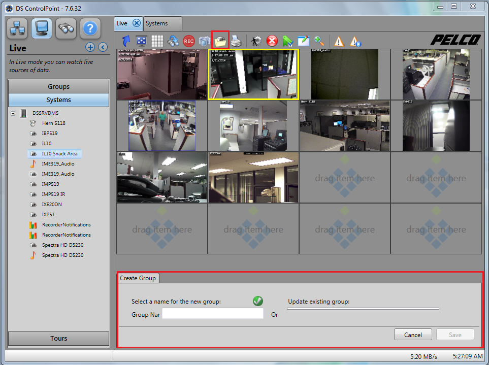 How to create a camera group in DS ControlPoint.