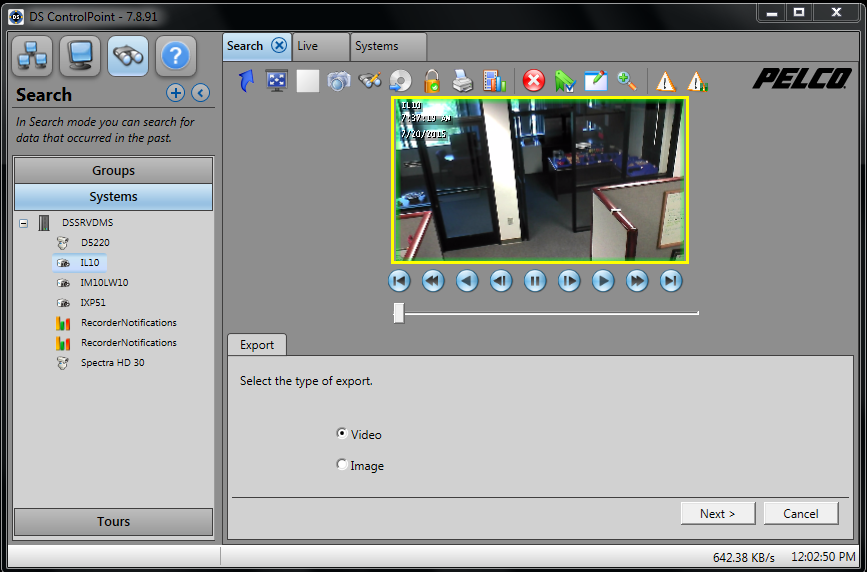 How to export video or an image using DS ControlPoint?