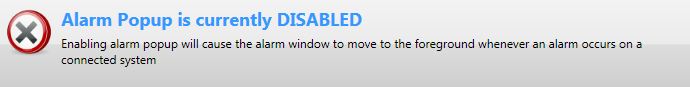 Enable / Disable DS ControlPoint Alarm Popup.