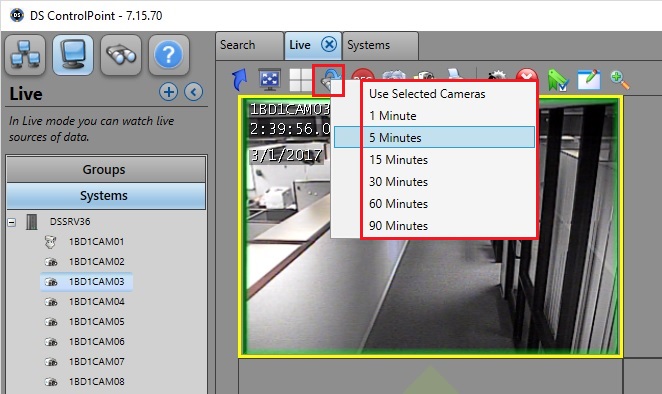 How to search recorded video using DS ControlPoint.