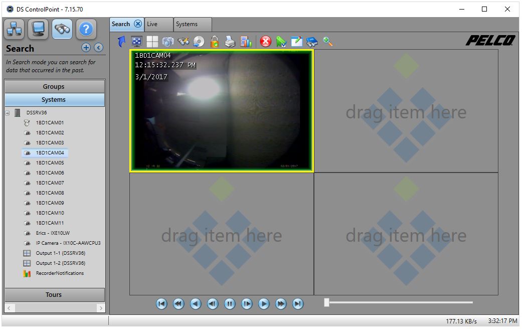 How to search recorded video using DS ControlPoint.