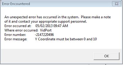 DS Admin errors with "An unexpected error has occurred - Y Coordinate ...