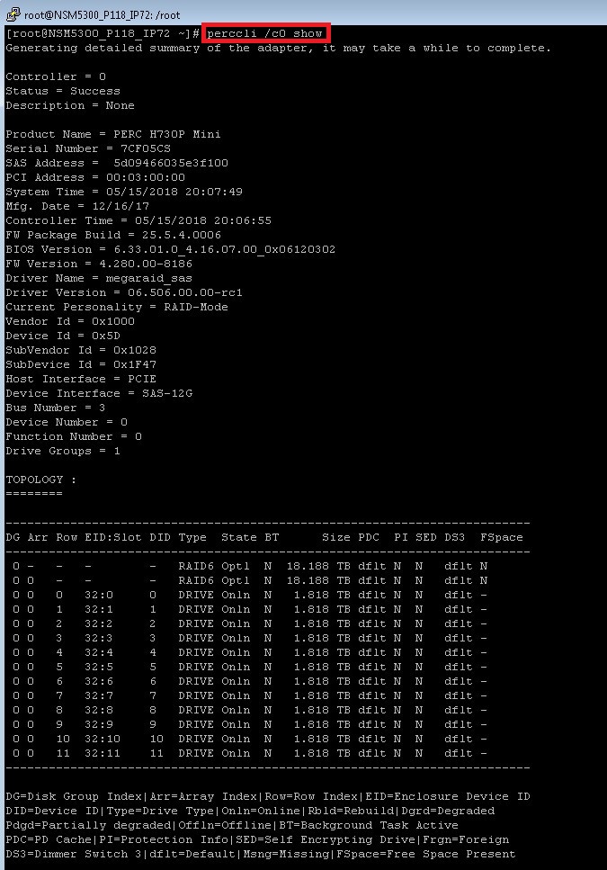 How to view the drive status on an NSM5300