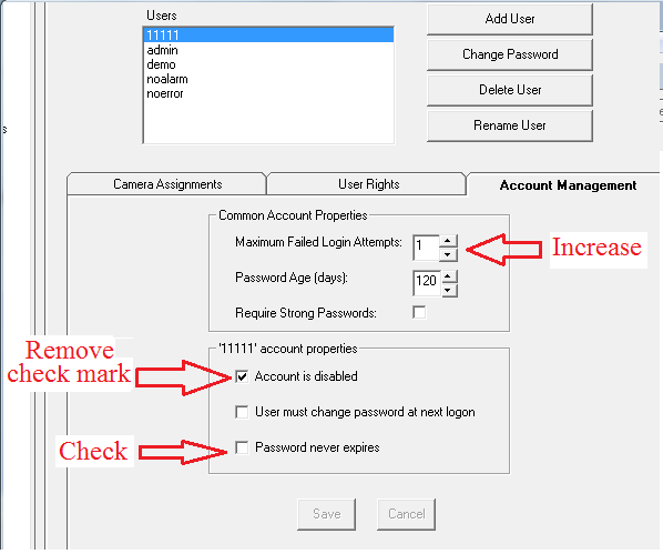 Logging into DS ControlPoint or DS Admin responds with error "account ...