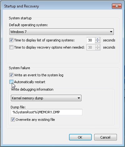 How to disable the Automatically restart feature in Microsoft Windows ...