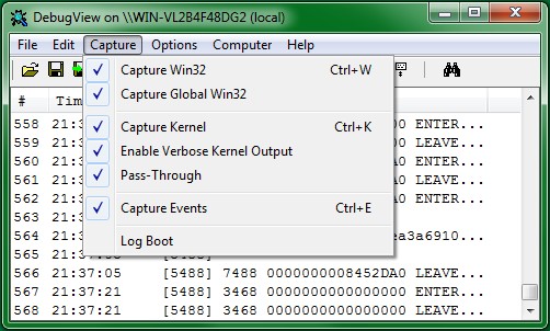 How to install and use Sysinternals DebugView to create a log file
