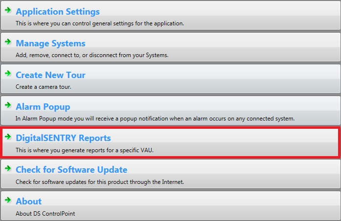 How to generate Digital Sentry reports using DS ControlPoint.