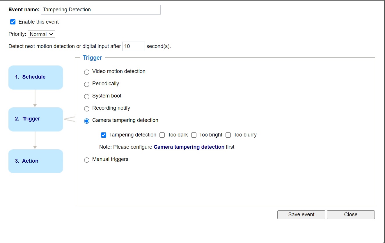 How to configure SD card recording in Sarix Value series cameras based on Tampering Detection.