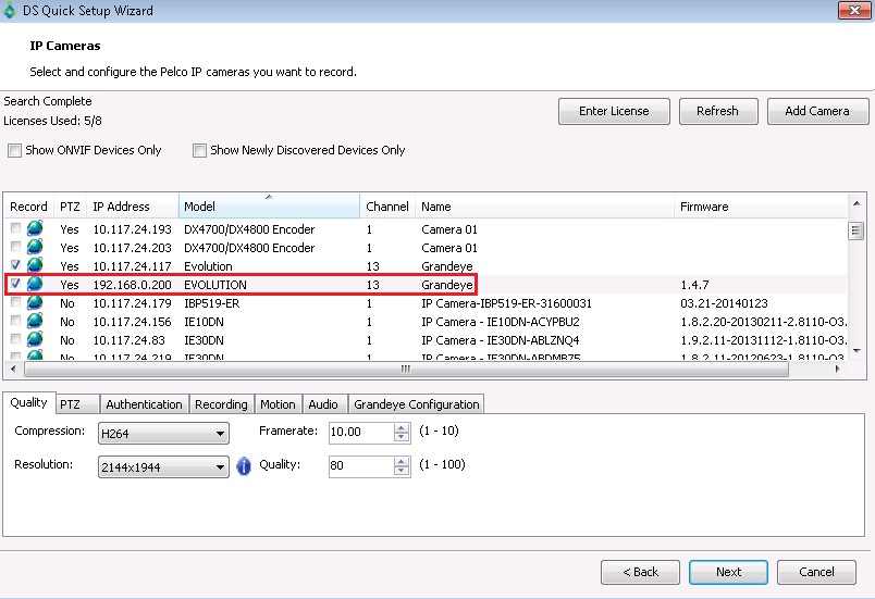 How to add and configure an Oncam Grandeye EVO-05 / EVO-12 to a Digital Sentry system