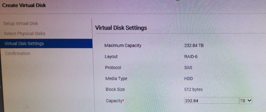Create raid array on Dell PER 740XD using IDRAC interface.