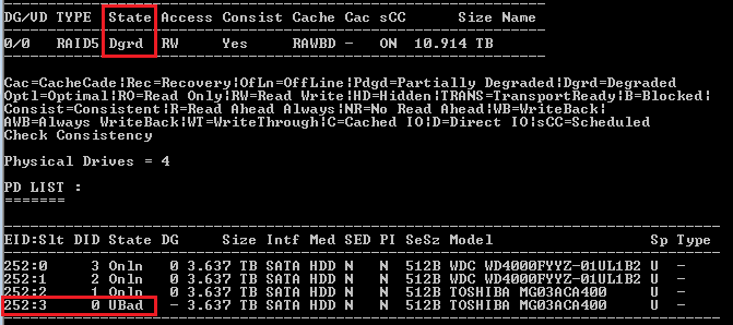 Digital Sentry: DSSRV / DSSRV2 RAID status and drive failures - LSI ...
