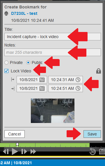 How to lock video in VideoXpert