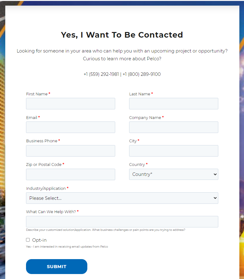 How do I contact Pelco Sales?