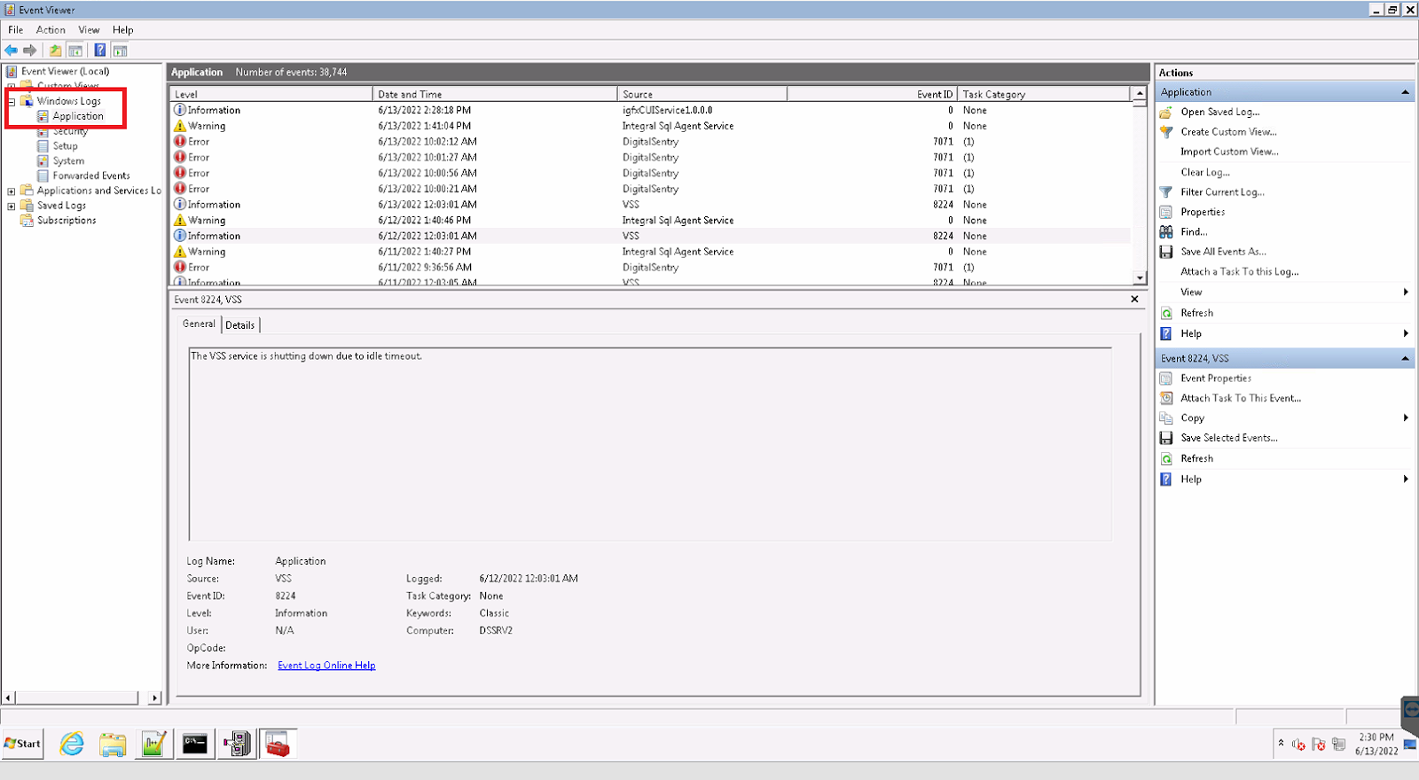 DigitalSentry Log Files and Health Report