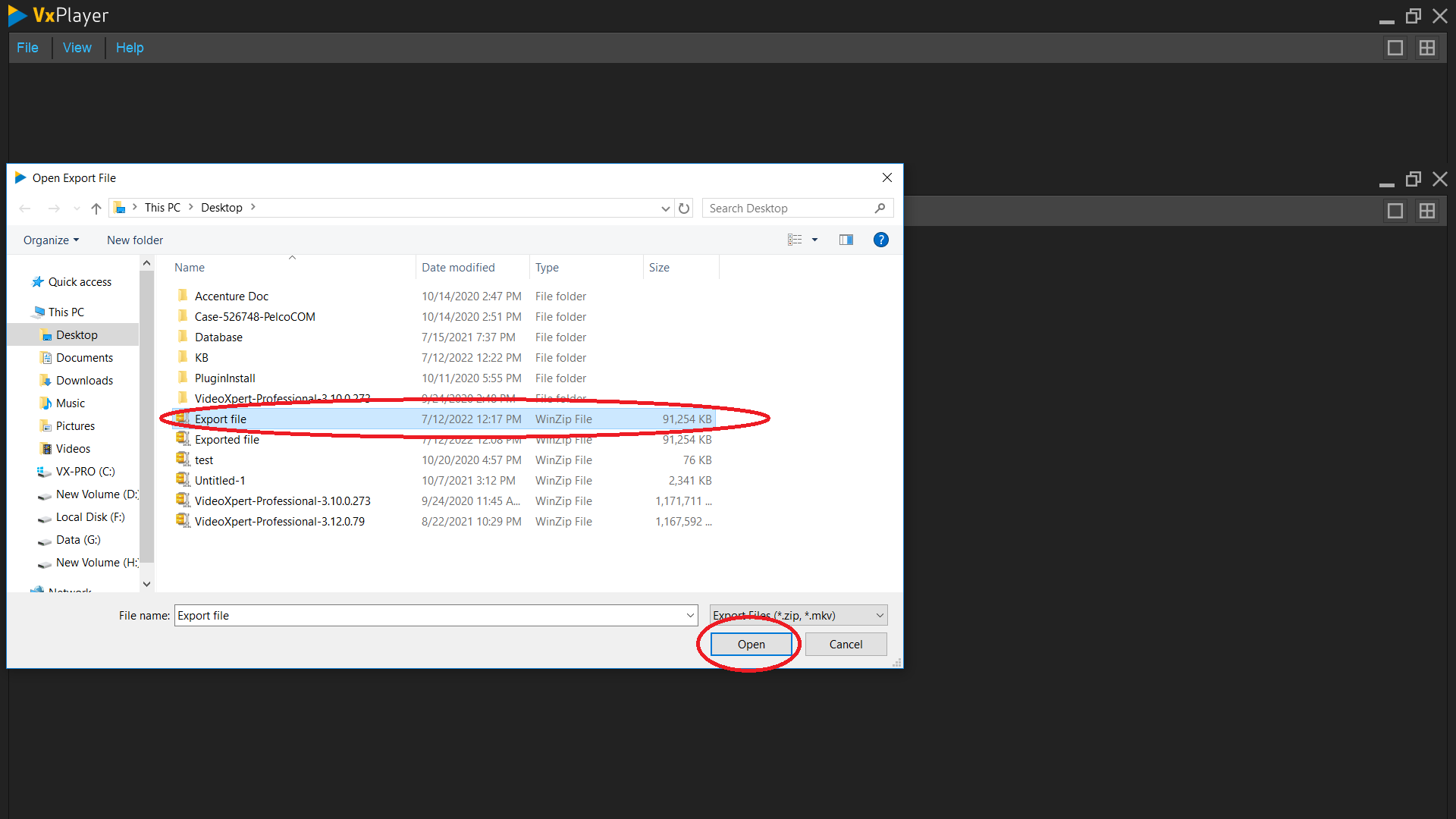VideoXpert-How to Play Exported video Using VX Player