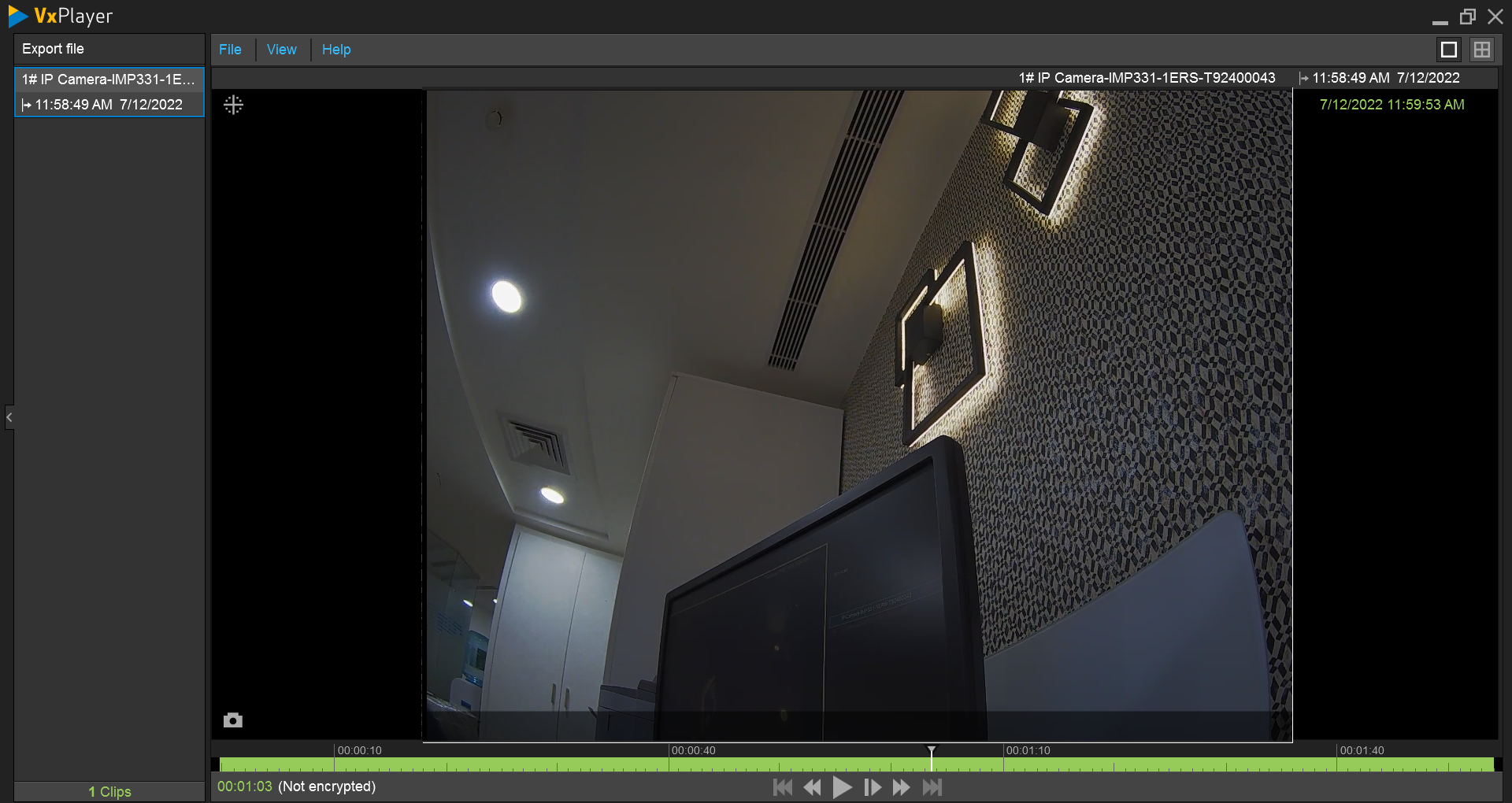 VideoXpert-How to Play Exported video Using VX Player