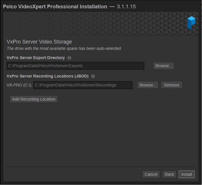 VxPro: How to change the exports directory after installation.