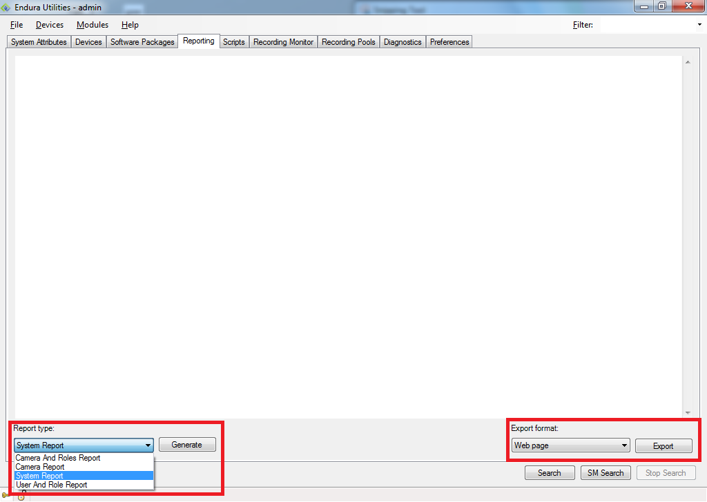 How to generate a report from Pelco Utilities