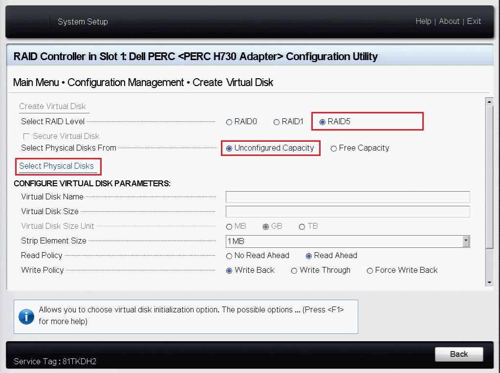 VxPro: Power and Flex Server RAID Configuration.